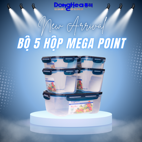 Bộ 5 hộp đựng thực phẩm Mega Point DK8467